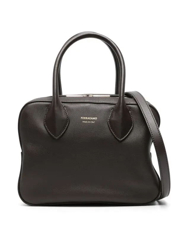 FERRAGAMO Logo-debossed Leather Tote Bag