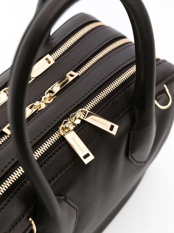 FERRAGAMO Logo-debossed Leather Tote Bag