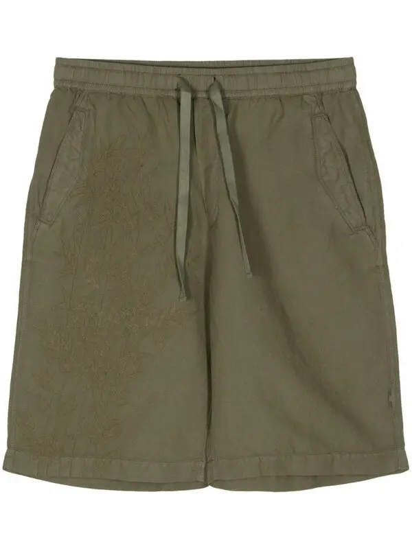 MAHARISHI Embroidered Hemp Deck Shorts - Green