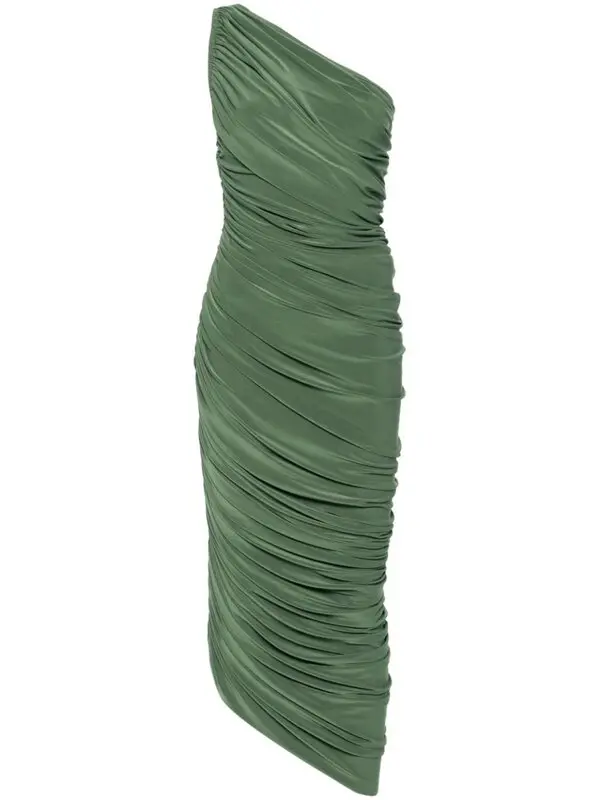 Norma Kamali Diana Draped Midi Dress - Green
