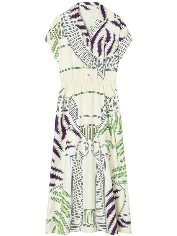 Tory Burch Printed Silk Twill Shirtdress