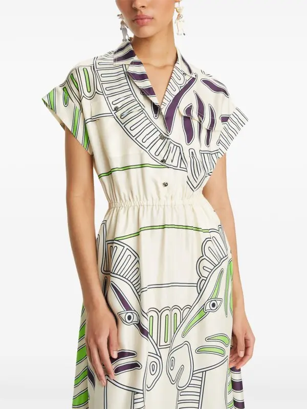 Tory Burch Printed Silk Twill Shirtdress