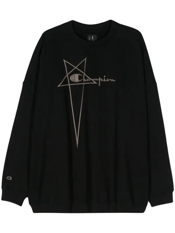 Rick Owens Logo-embroidered Sweatshirt - Black