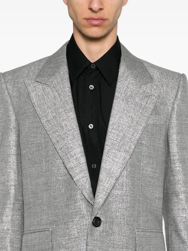 Alexander McQueen Metallic-finish Blazer