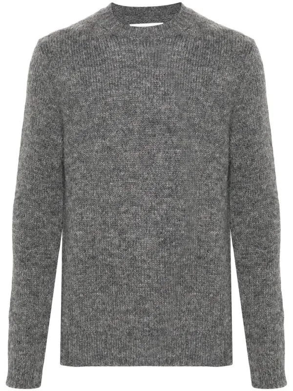 JIL SANDER Crew-neck Alpaca Wool Jumper - Grey