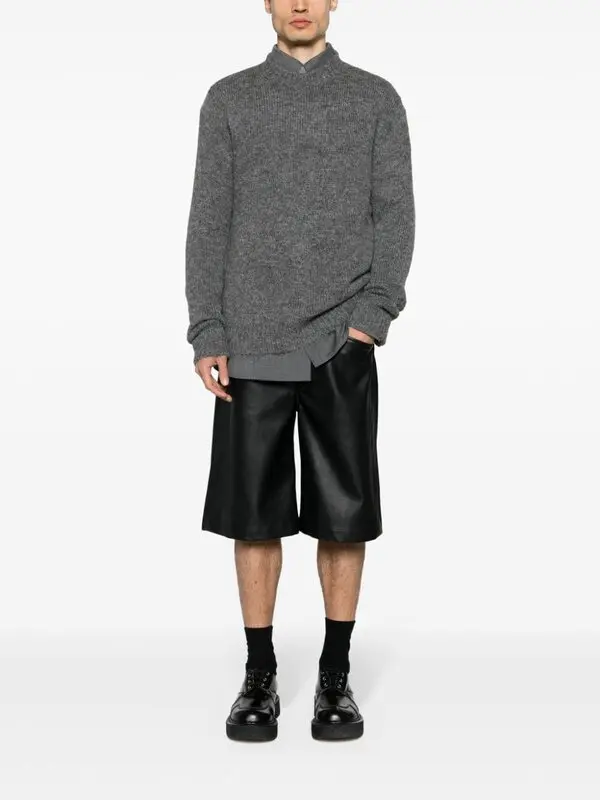 JIL SANDER Crew-neck Alpaca Wool Jumper - Grey