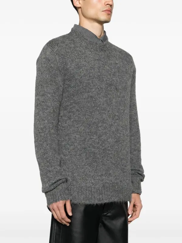 JIL SANDER Crew-neck Alpaca Wool Jumper - Grey