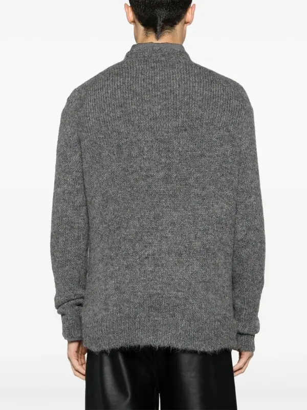 JIL SANDER Crew-neck Alpaca Wool Jumper - Grey
