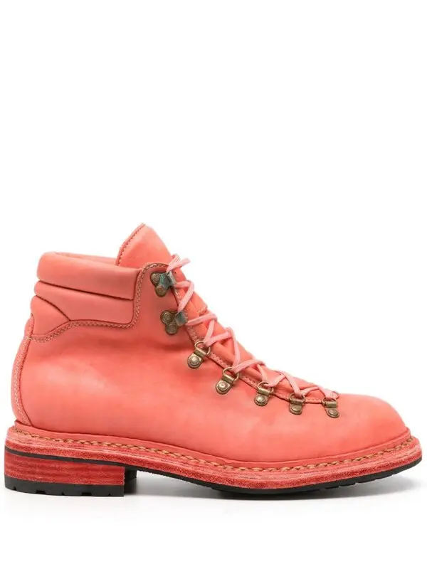 Guidi 19 Leather Ankle Boots - Pink
