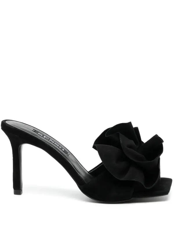 Senso Harlow 100mm Floral-appliqué Mules - Black