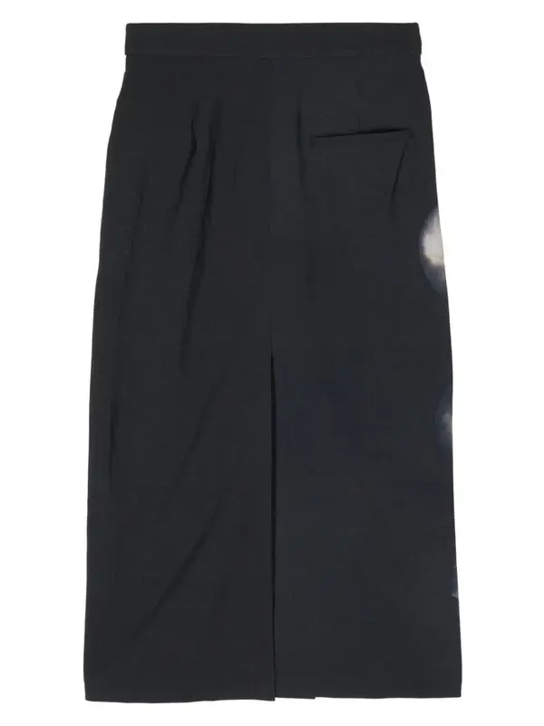 FENG CHEN WANG Abstract-print Wool Midi Skirt
