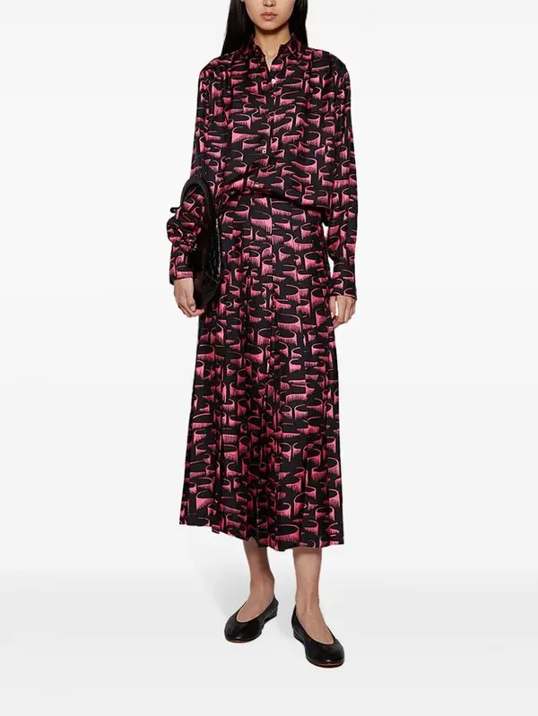 ACE HARPER The Leslie Abstract-print Midi Skirt