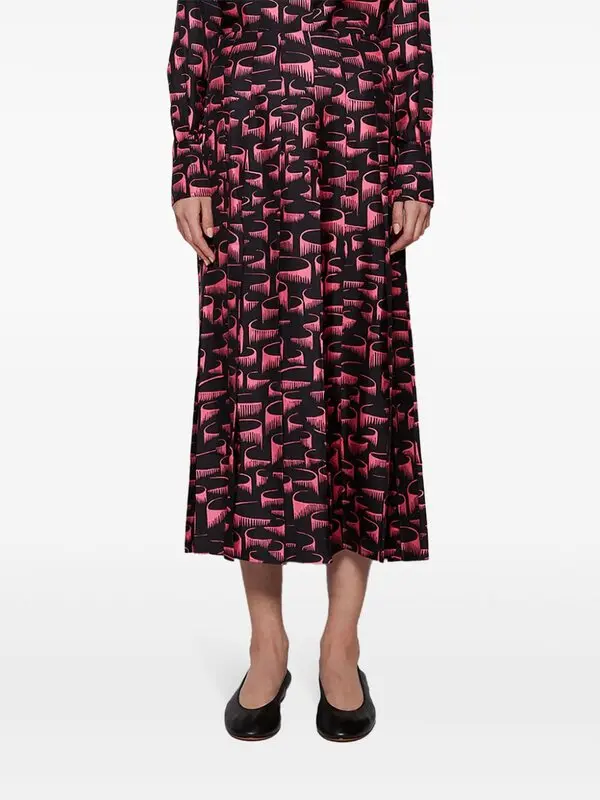 ACE HARPER The Leslie Abstract-print Midi Skirt