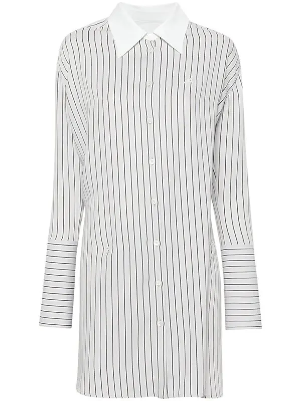 COURREGES Logo-patch Striped Shirt