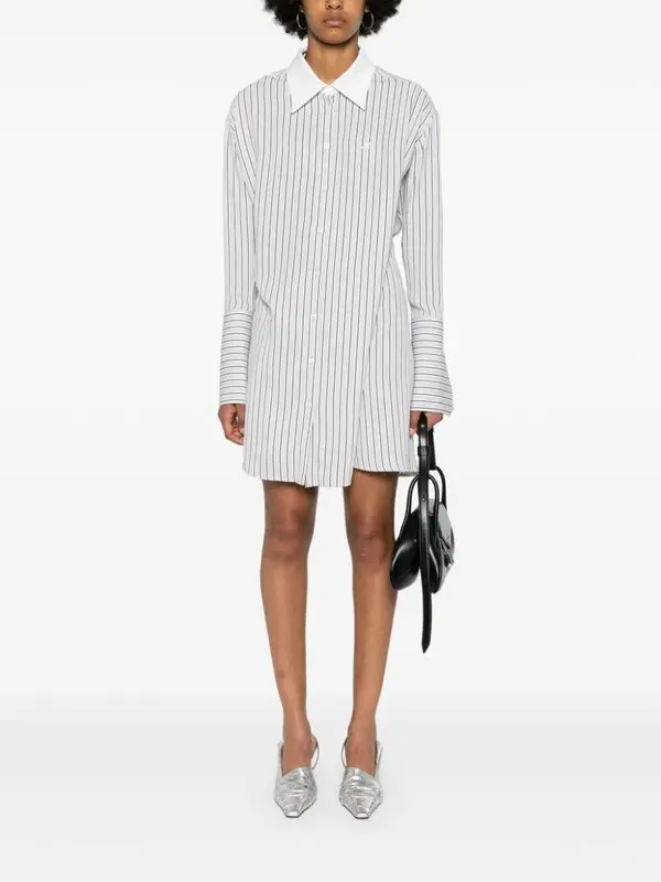 COURREGES Logo-patch Striped Shirt