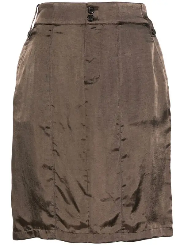 Saint Laurent Button-up Satin Miniskirt