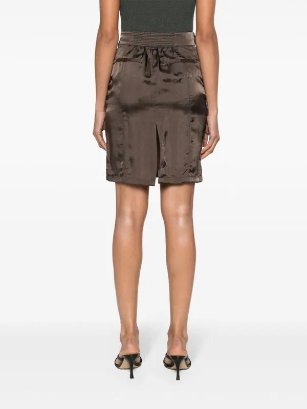 Saint Laurent Button-up Satin Miniskirt