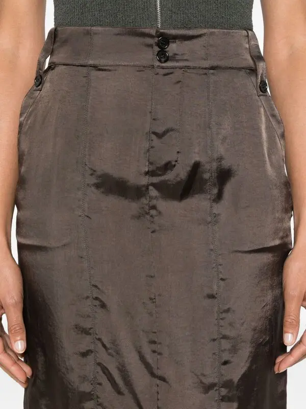 Saint Laurent Button-up Satin Miniskirt