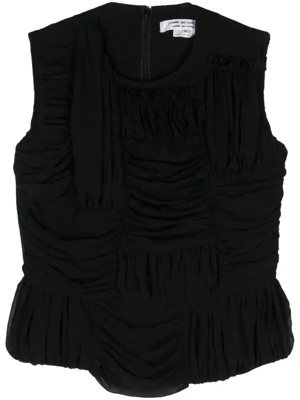 Comme Des Garçons Ruched Sleeveless Top