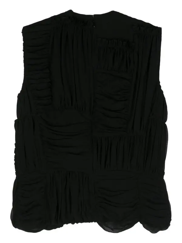 Comme Des Garçons Ruched Sleeveless Top
