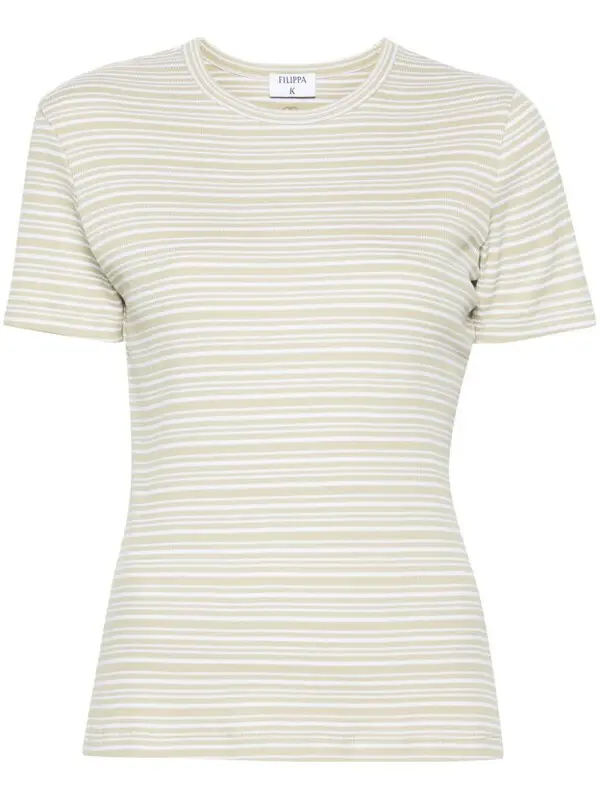Filippa K Striped Ribbed T-shirt - Yellow