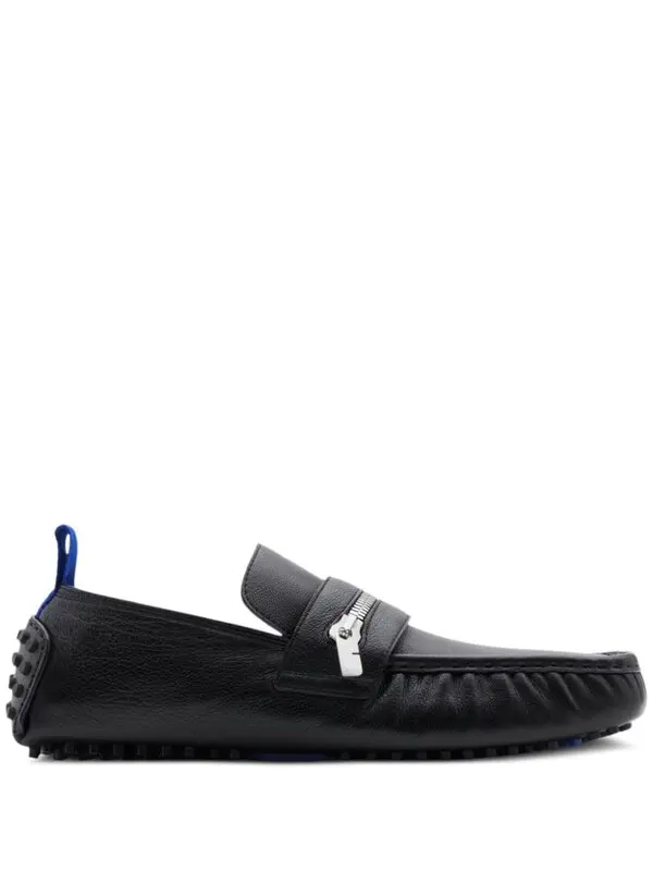 Burberry Zip-detail Leather Loafers