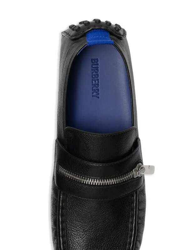 Burberry Zip-detail Leather Loafers