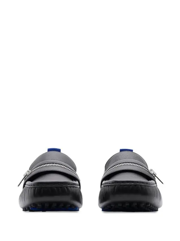 Burberry Zip-detail Leather Loafers
