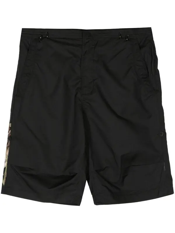 MAHARISHI Embroidered-motif Shorts - Black