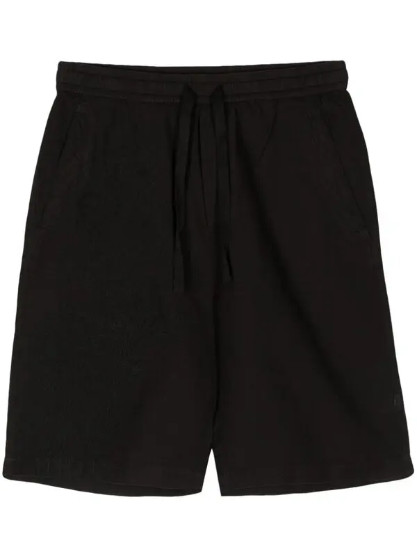 MAHARISHI Embroidered-motif Hemp Deck Shorts - Black
