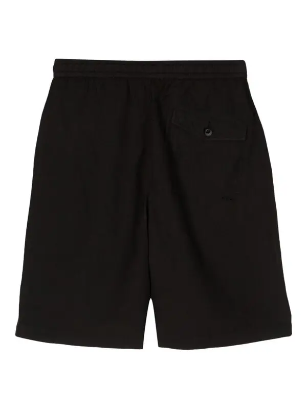 MAHARISHI Embroidered-motif Hemp Deck Shorts - Black