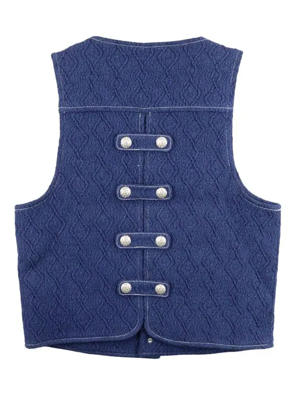 THUG CLUB Embroidered Denim Vest