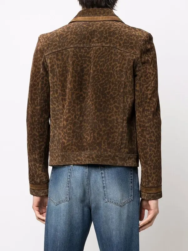 Saint Laurent Leopard-print Suede Jacket