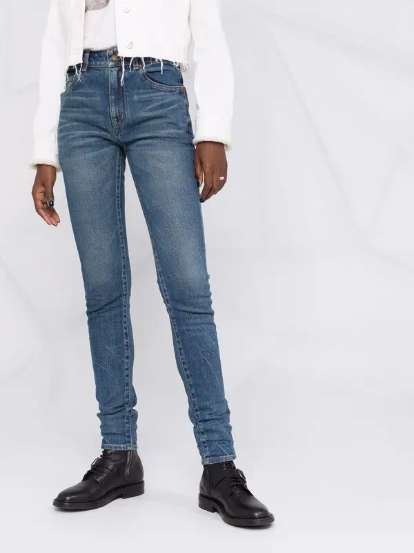 Saint Laurent Whiskered Skinny Jeans