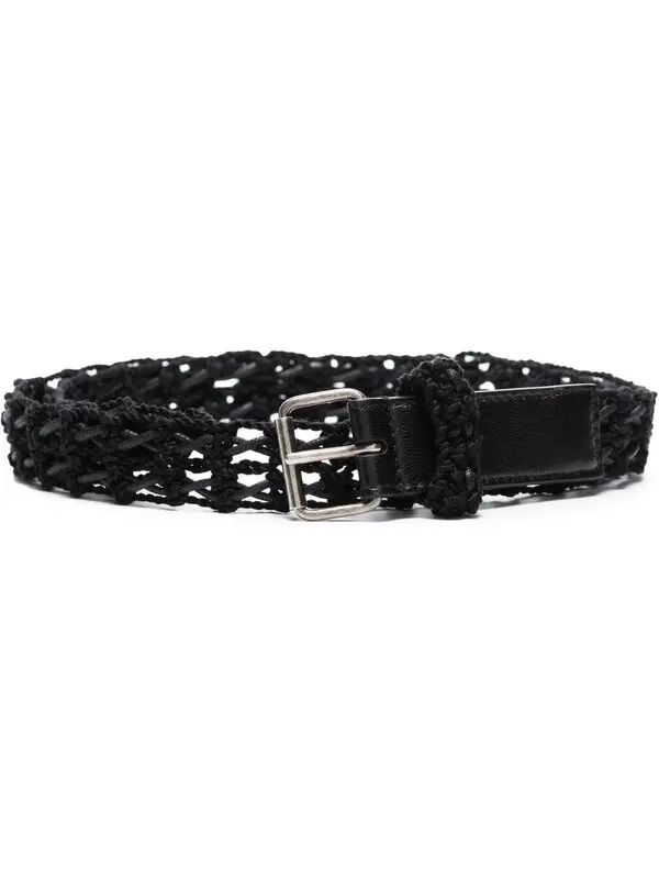 Saint Laurent Interwoven-design Buckle-fastening Belt - Black