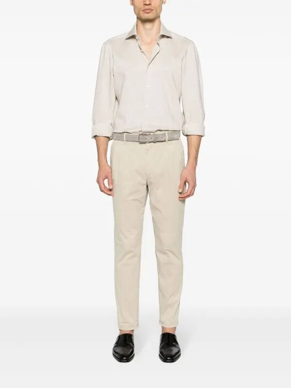 Incotex Tapered-leg Cotton Chino Trousers - Neutrals