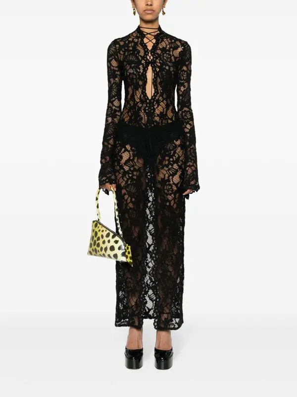 MANURI Sally Lace Midi Dress - Black