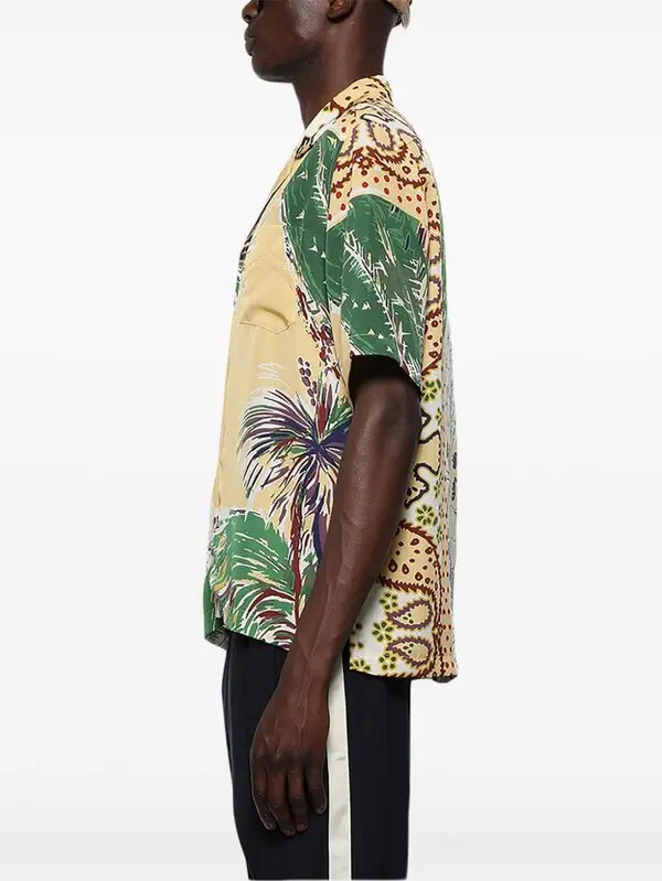 Rhude Palm-print Silk Shirt