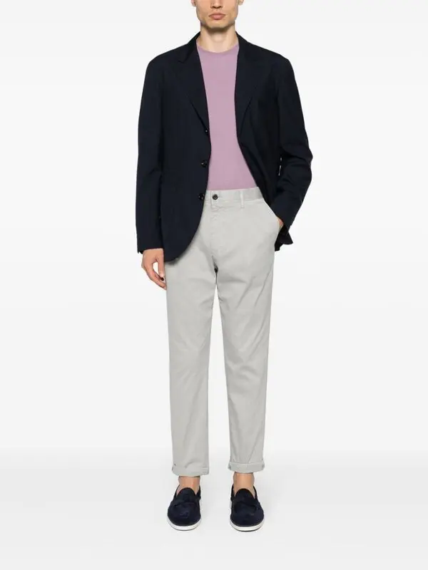 Incotex Tapered-leg Cotton Chino Trousers - Grey