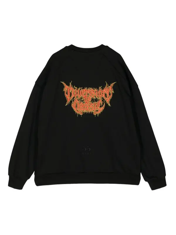 JUUN.J Embroidered Motif Cotton Sweatshirt - Black