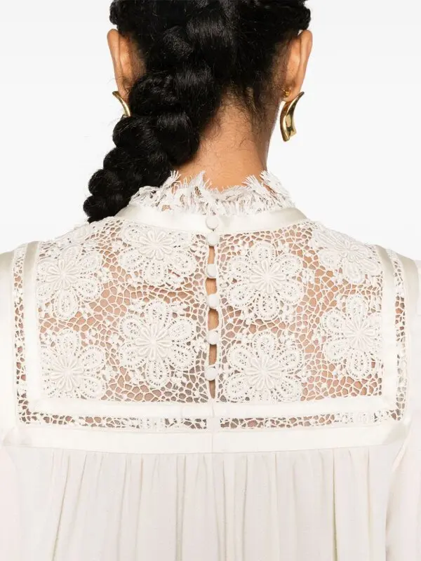 Saint Laurent Mini Dress With Lace Paneling