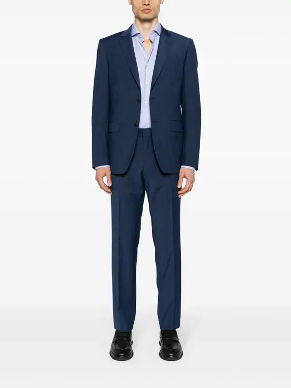 BARBA NAPOLI Jacquard Cotton Shirt - Blue