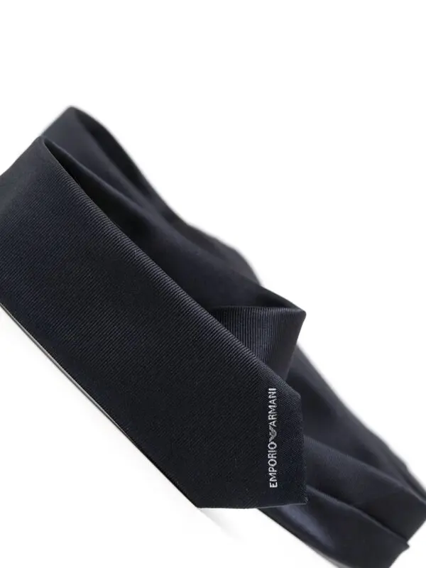 Emporio Armani Gabardine Silk Neck Tie - Blue