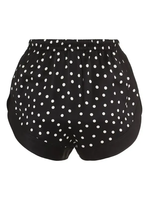 Saint Laurent High-waisted Polka Dot Silk Shorts