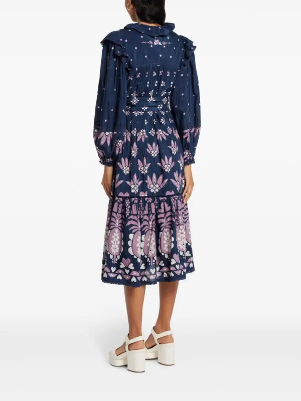 military midi dress in admiral crepe Asymmetrical Neckline Crepe Midi Dress Navy – Roland Mouret