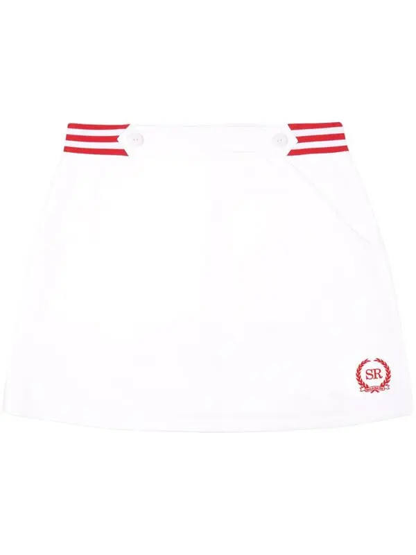 SPORTY & RICH Kelly Logo-embroidered Mini Skirt - White