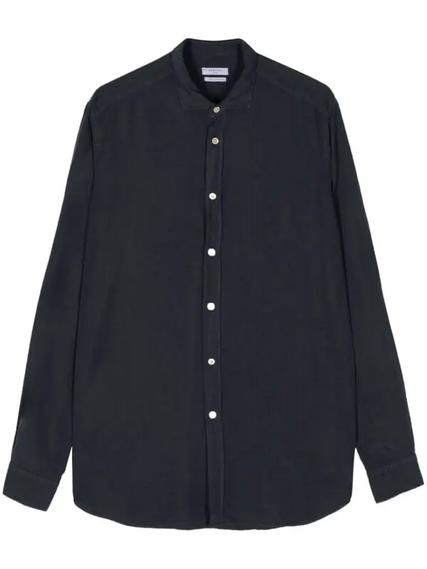Boglioli Spread-collar Long-sleeve Shirt - Blue