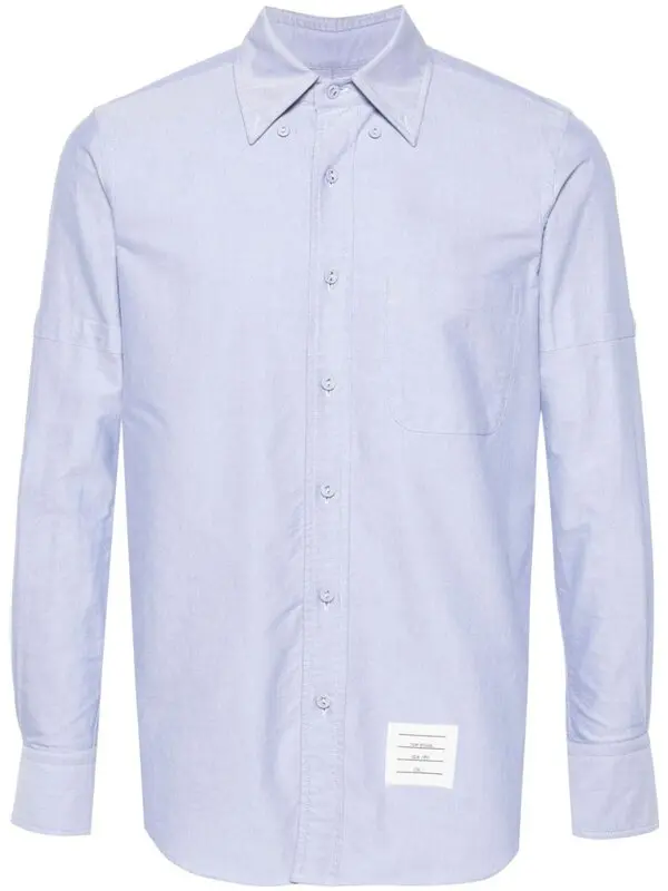 Thom Browne Armband-embellished Cotton Shirt - Blue