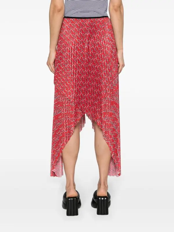 Burberry Pleated B Jersey Skirt - Red