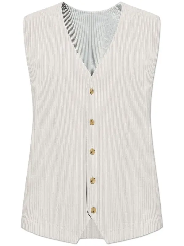 Issey Miyake Pleated Vest - Grey